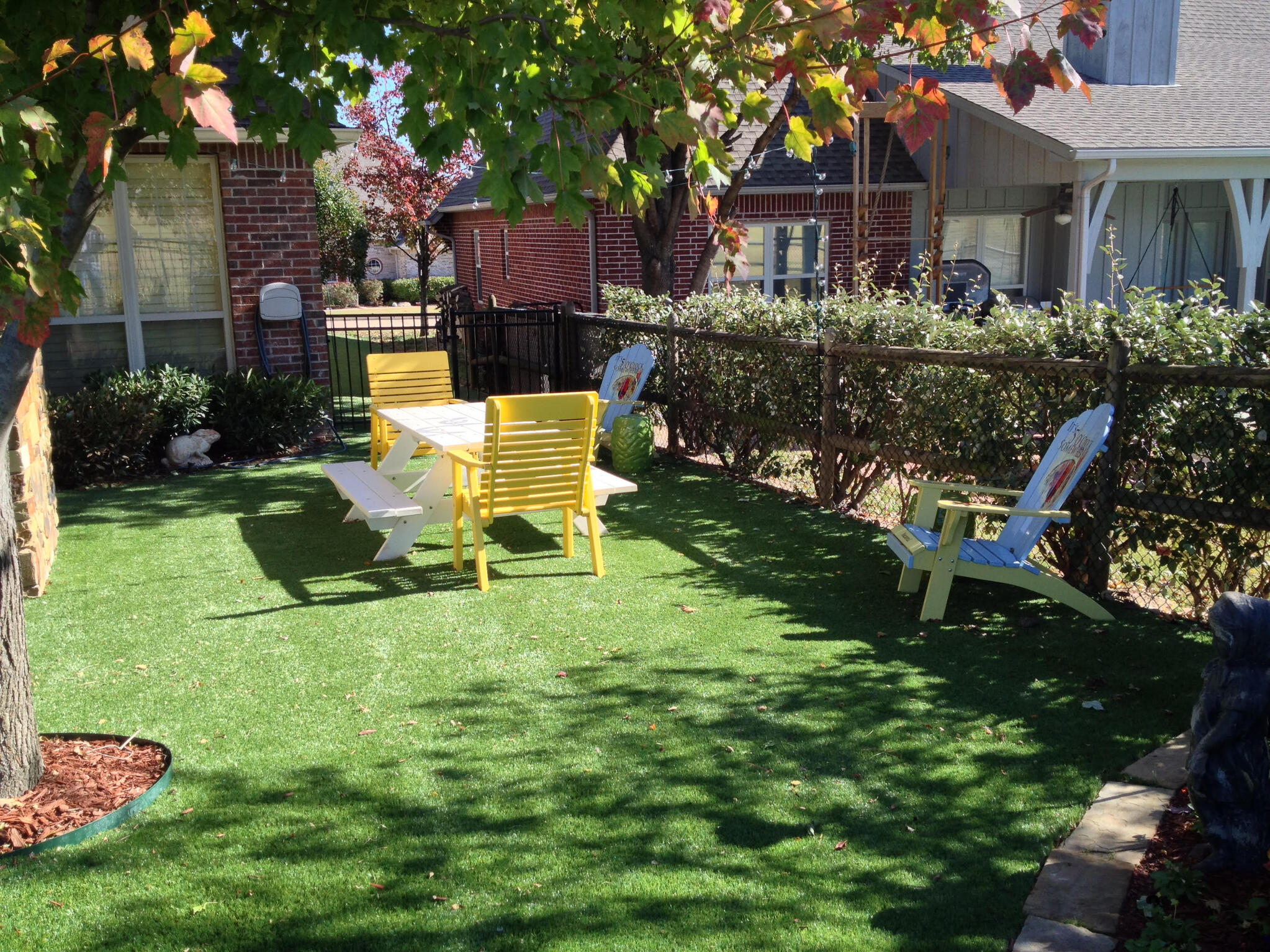 Create an Outdoor Eating Area with Artificial Grass